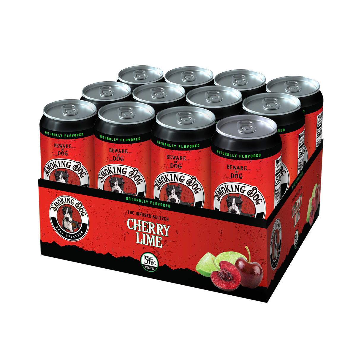THC Infused Seltzer Cherry Lime 5mg - 12 Pack Refreshment – Smoking Dog
